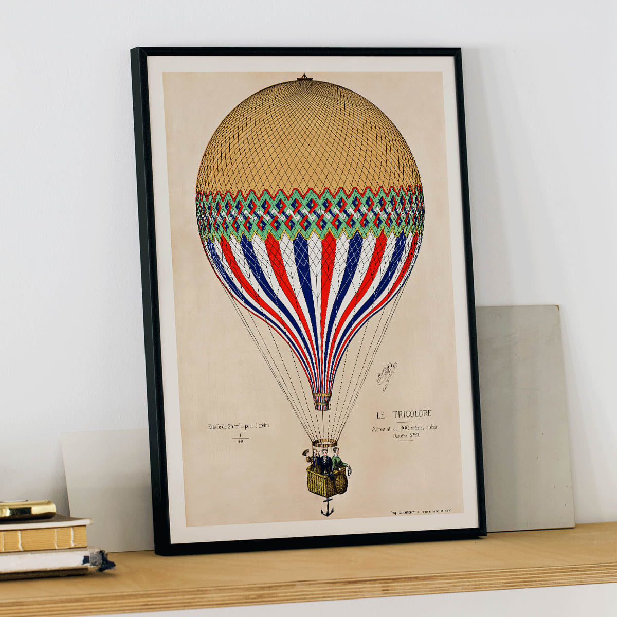 Poster | Tricolor Balloon French Flag Paris Balloon Ascension 1874 ...